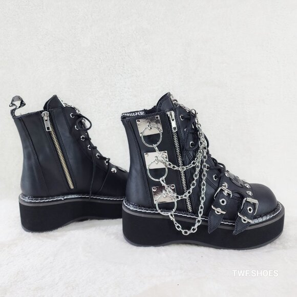 Demonia | Shoes | Demonia Emily Black Goth Emo Rock 2 Platform Ankle ...